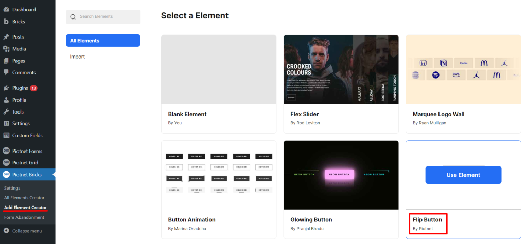 How to create 3D Flip Button with WordPress Bricks Builder - Piotnet Bricks