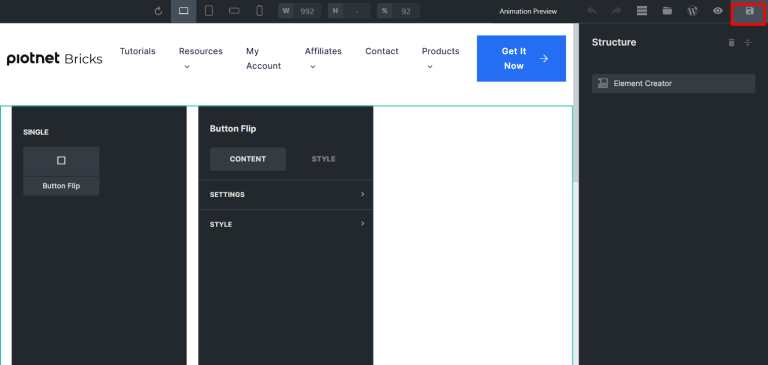 How to create 3D Flip Button with WordPress Bricks Builder - Piotnet Bricks
