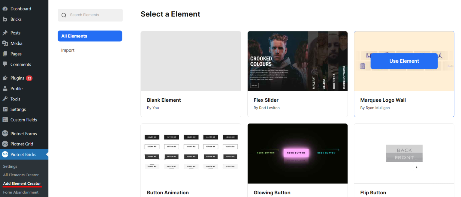 Stunning Bricks Marquee Logo Wall - Infinite Scrolling Layout - Piotnet ...